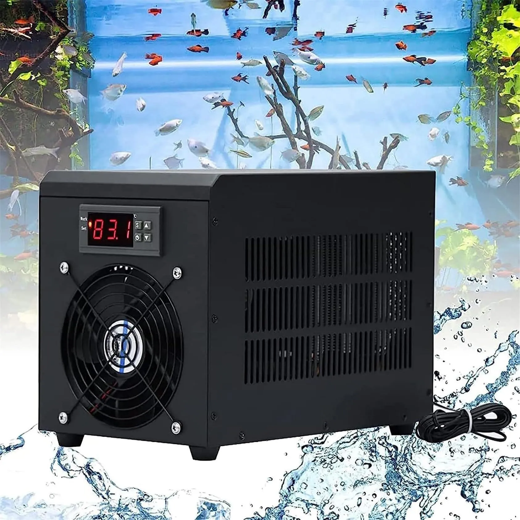 60L Aquarium Water Chiller - Fish Tank Cooler & Heater Combo with Pump ...