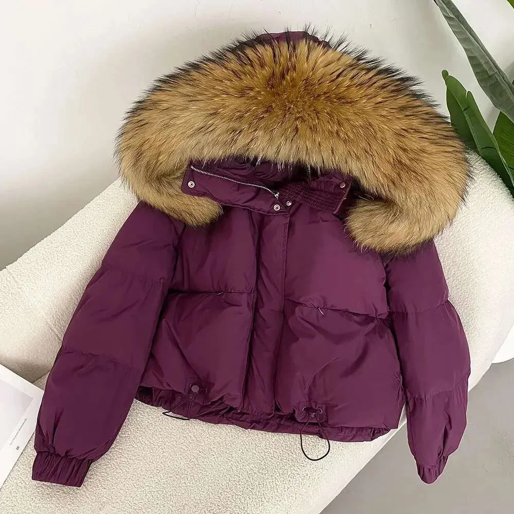 2024 Women's Winter Fur Lined Parka Women's Real Raccoon Fox Fur, Large Puffer Jacket With Hood ...