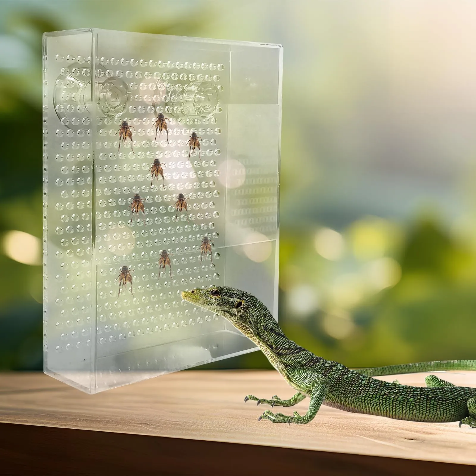 40 Gallon Reptile Tank Bearded Dragon Feeder, Clear Acrylic Insect Bowl ...