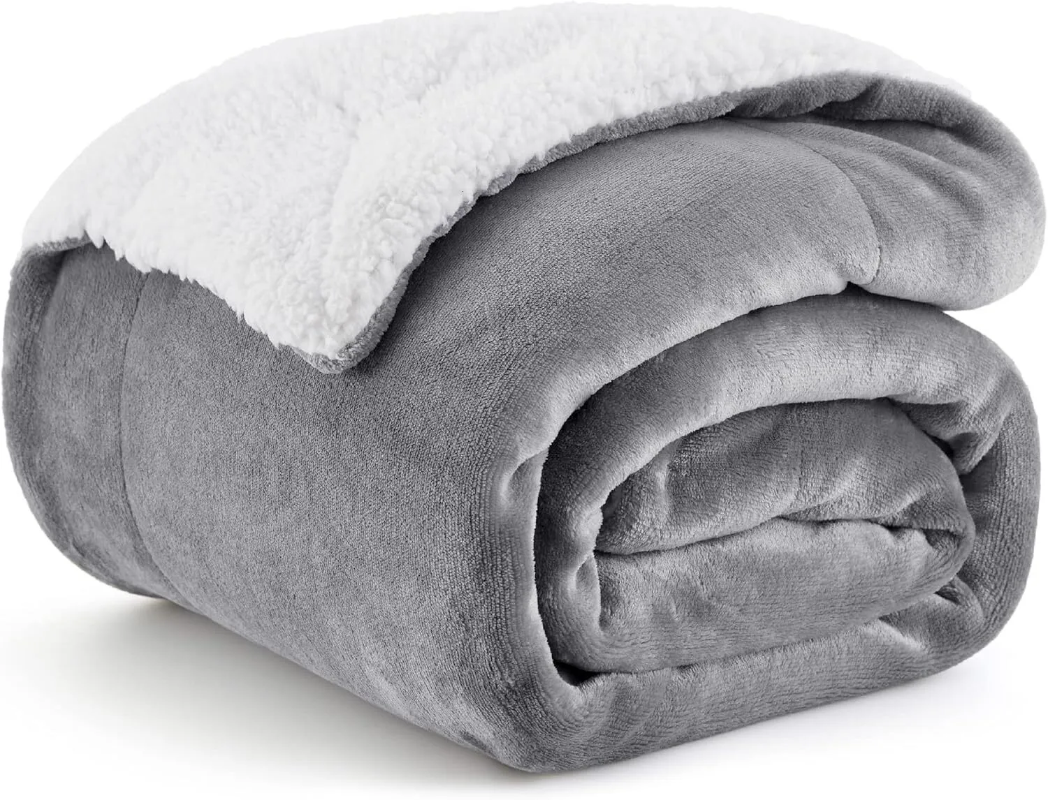 Ultra Fine Double Sided Lamb Fleece Hugging Grey Fleece Blanket ...