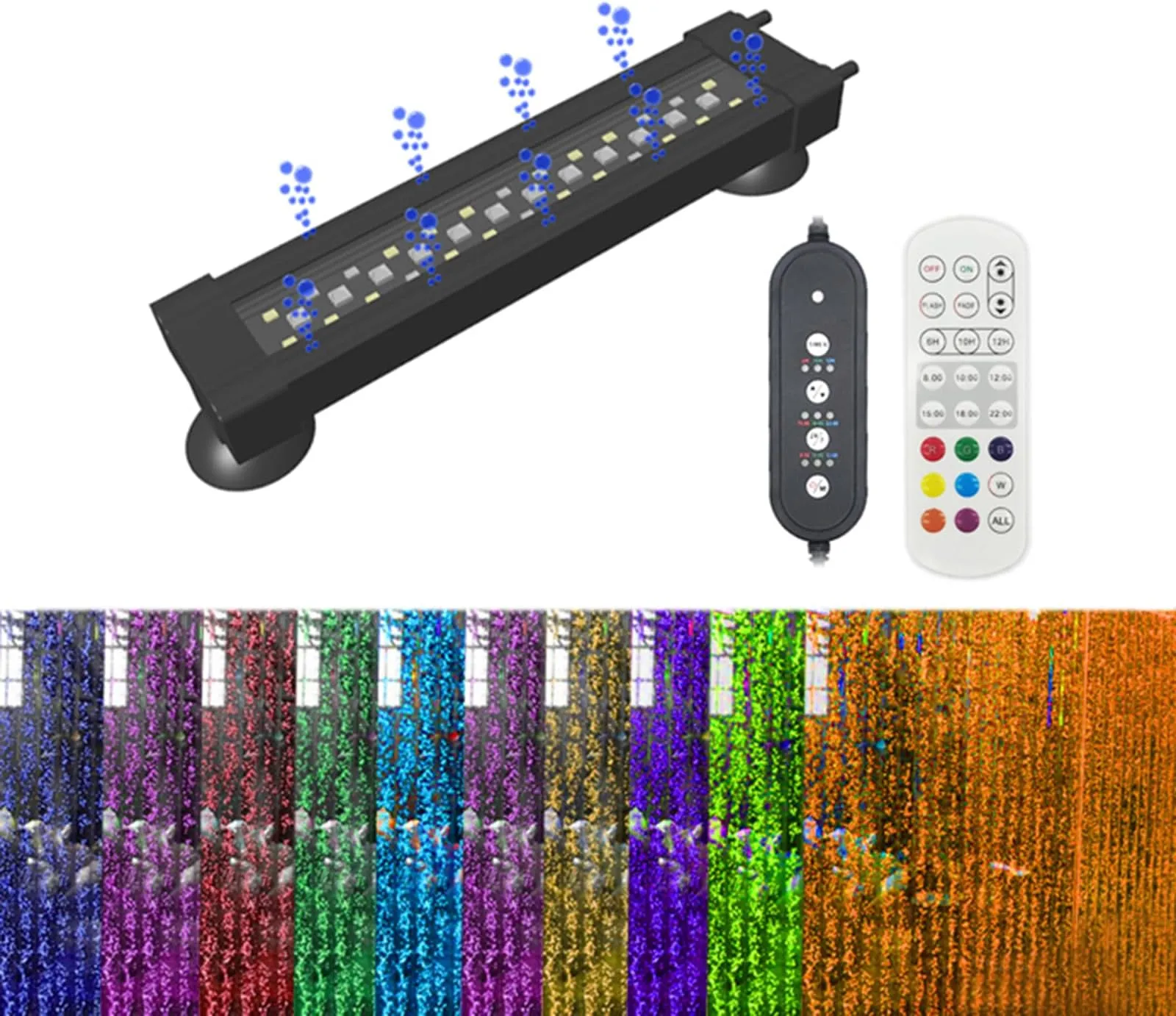 Submersible RGB Fish Tank Light: 24/7 Full Spectrum LED, Color Changing ...