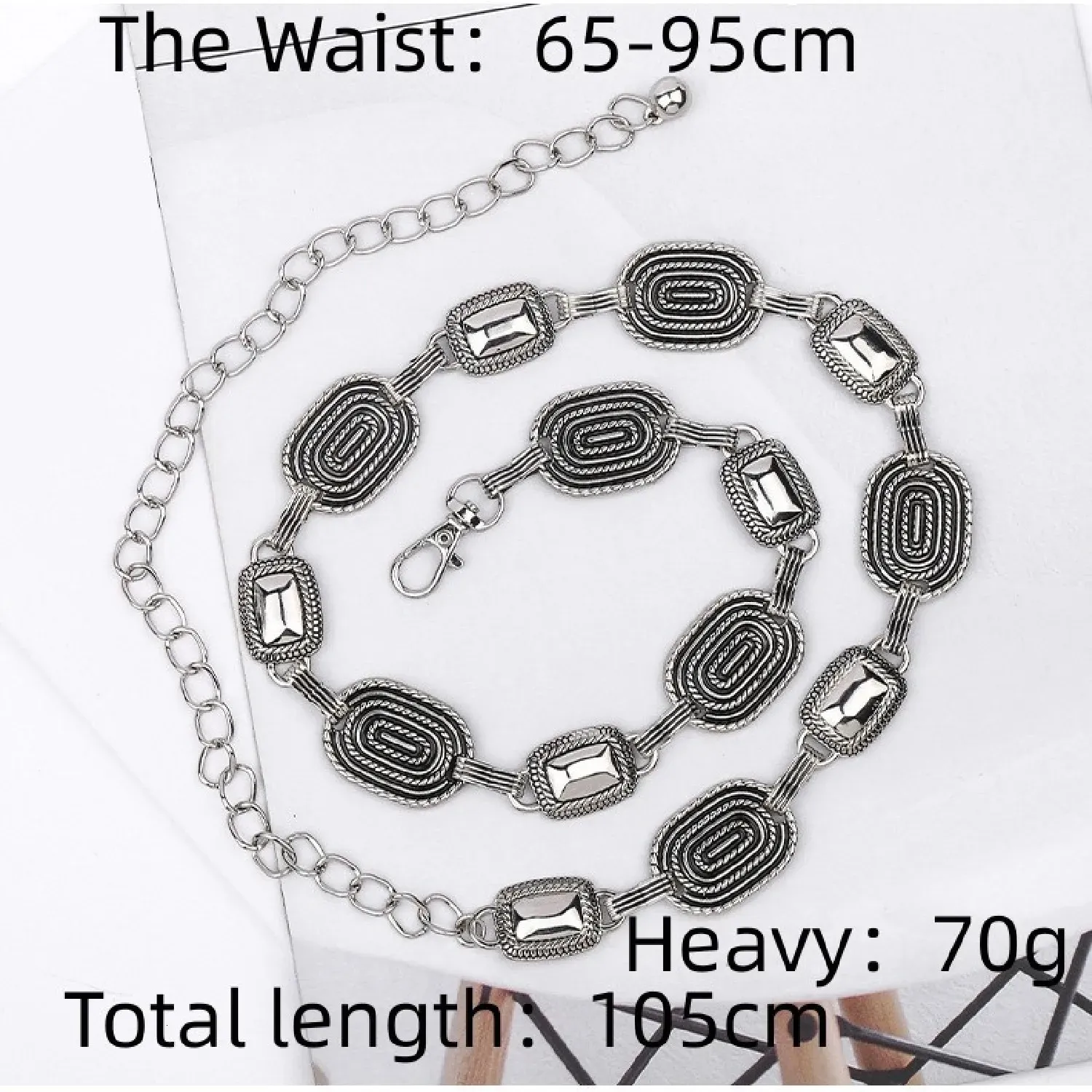 Silver Gothic Body Chain for Women - Rotundity Belly Chain, Retro Waist ...