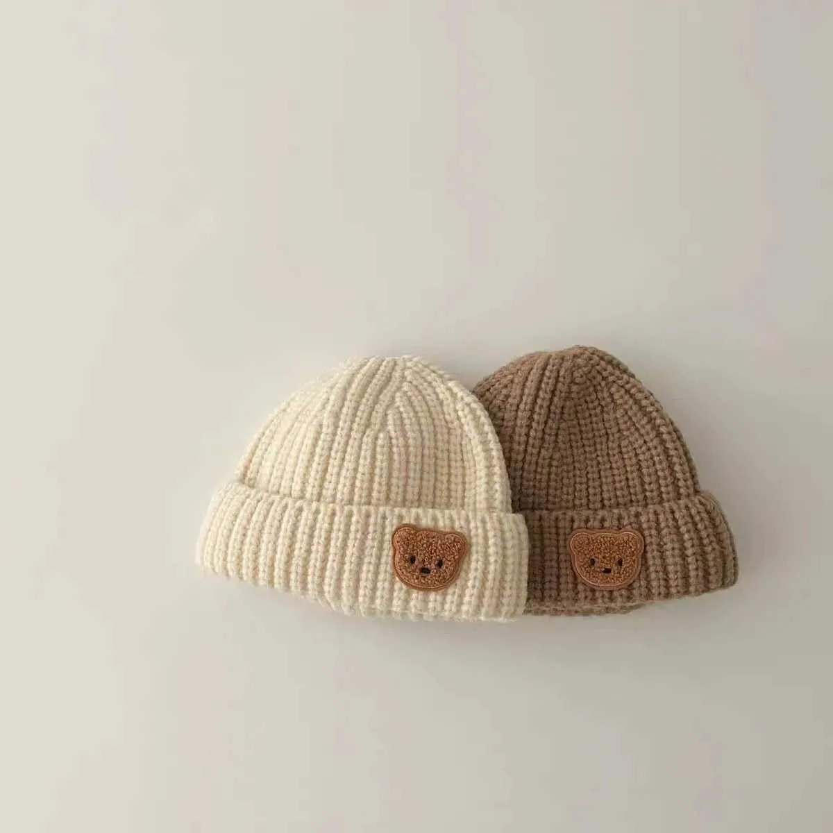 Cute Cartoon Bear Baby Beanie - Warm Knitted Winter Hat for Boys ...