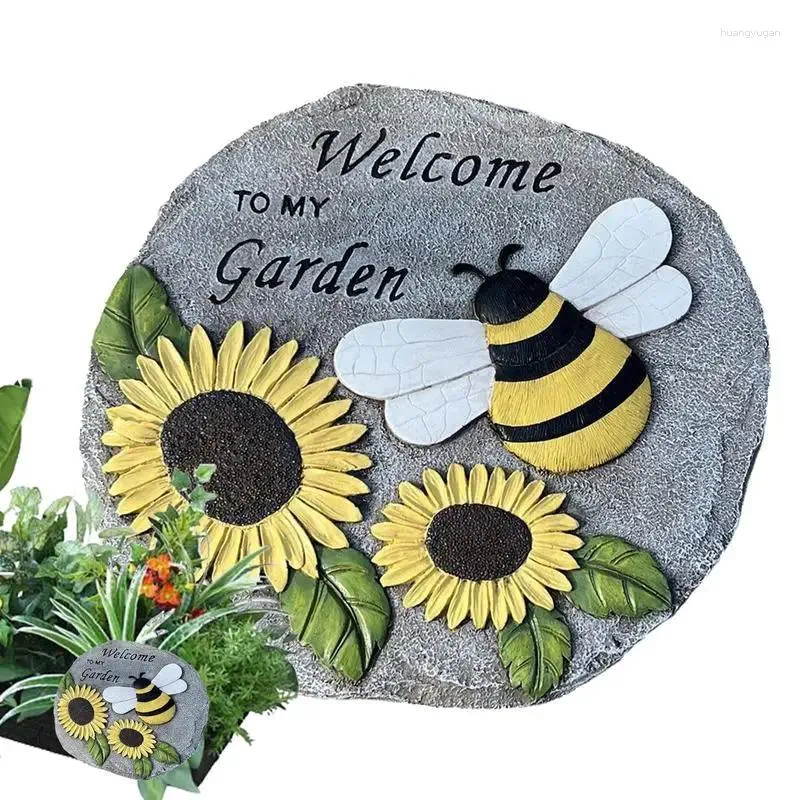 Creative Sunflower Stepping Stone And Bee Decorative Resin For Garden ...