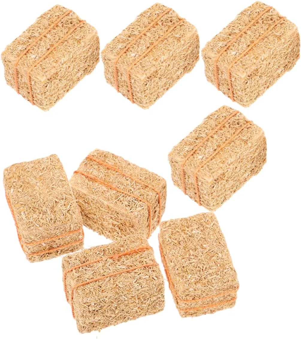 Small Hay Bales for Dollhouse Farm Decoration Mini Artificial Straw Hay ...