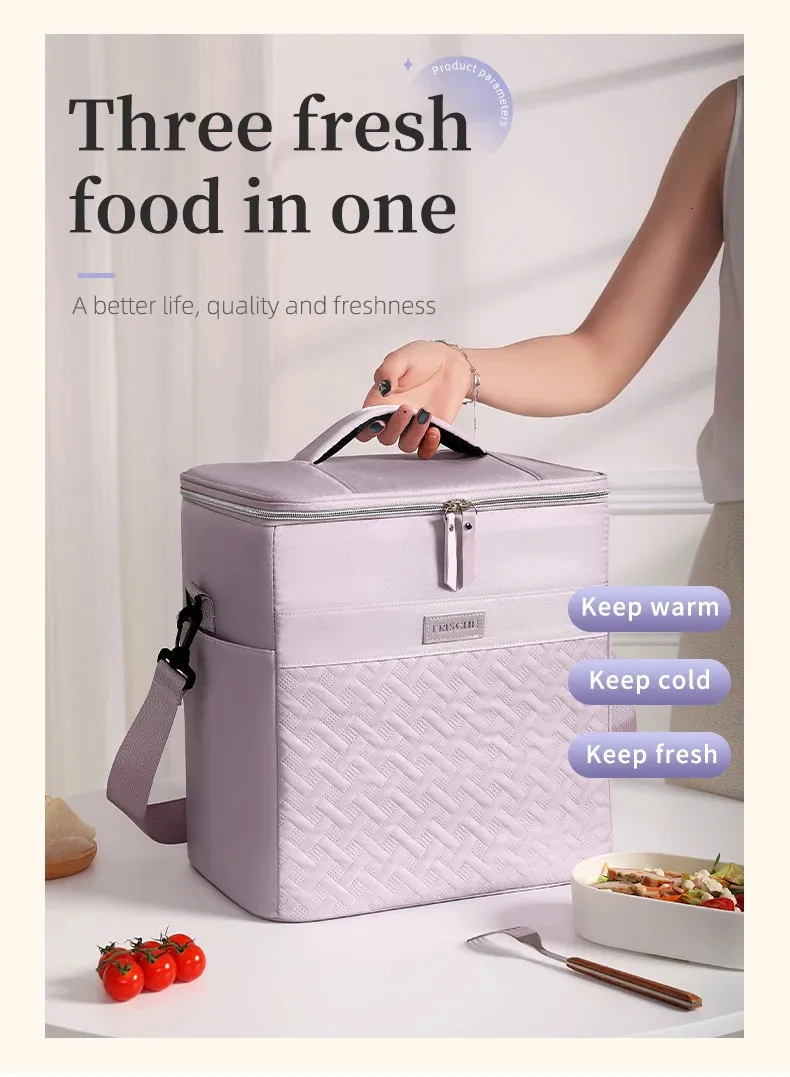 Large Double Compartment Insulated Lunch Bag - Perfect for Work ...