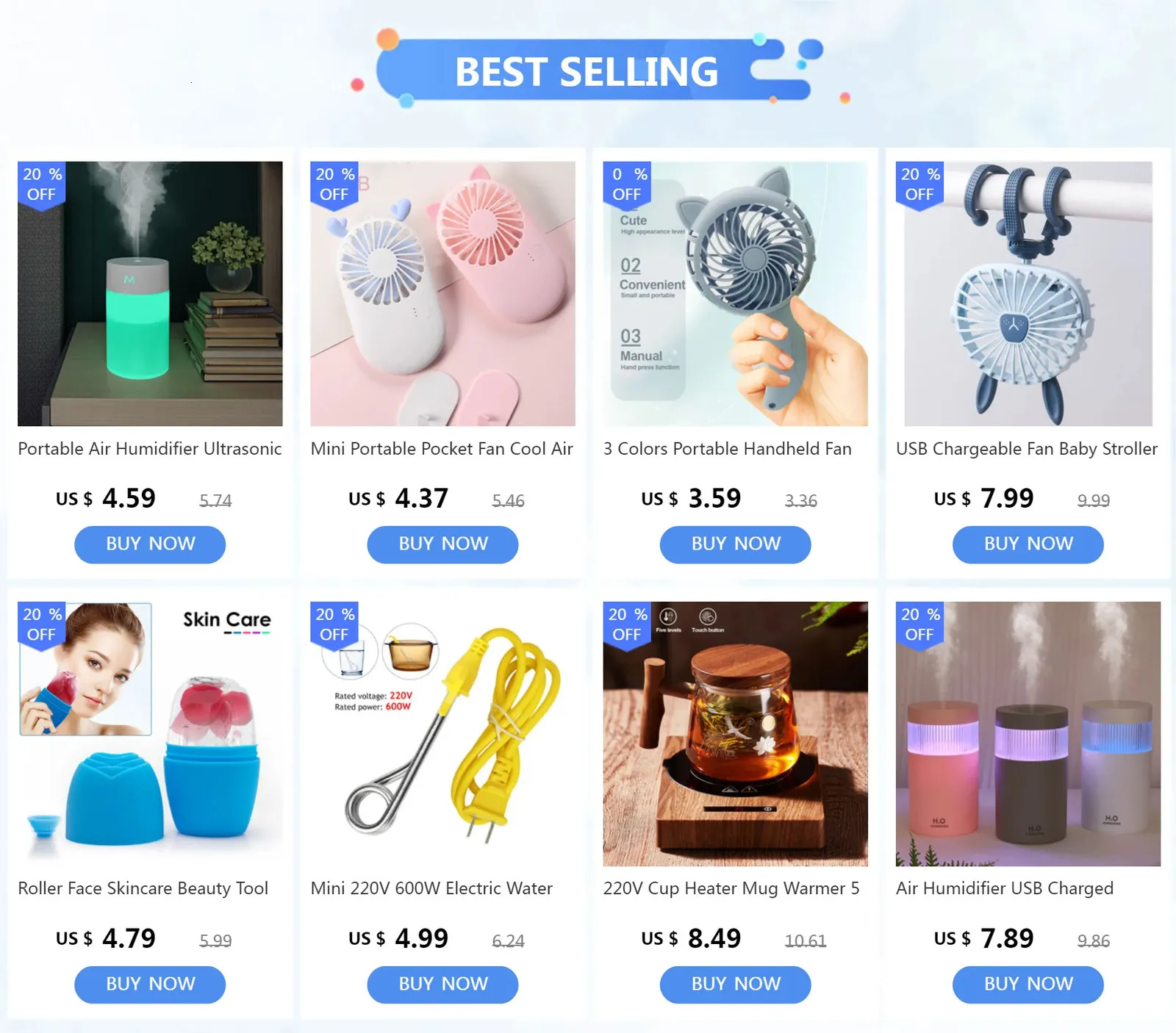 USB Chargeable Portable Octopus Mini Fan with Clip, Mute Retractable ...