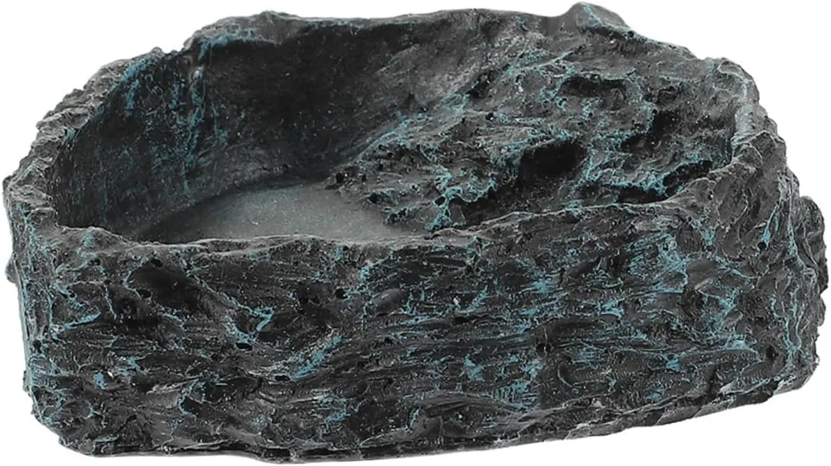 Large Reptile Water Bowl - Decorative Food & Water Dish for Bearded ...