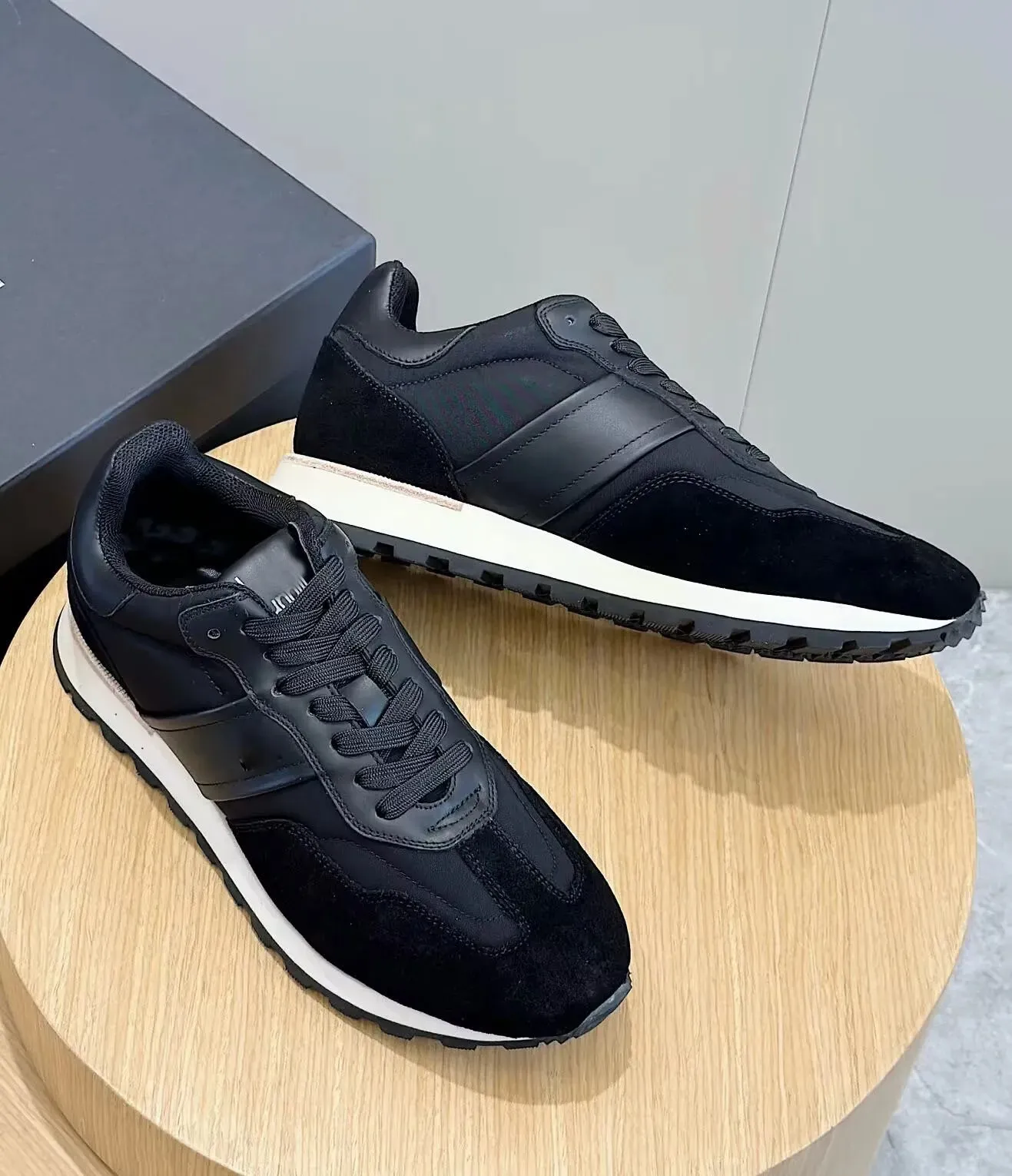 Designer Winter Men Runner Sneakers Lace-Up Genuine Leather Upper TPR ...