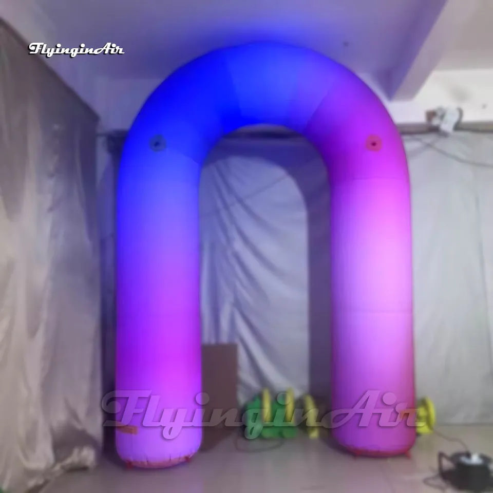4m Outdoor Illuminated Colorful Inflatable Rainbow Arch Lighting Air ...