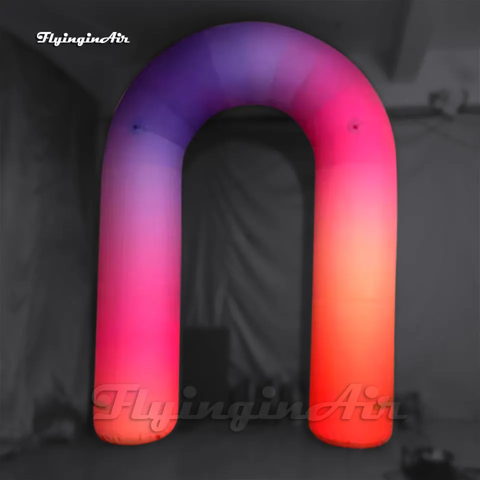 4m Outdoor Illuminated Colorful Inflatable Rainbow Arch Lighting Air ...