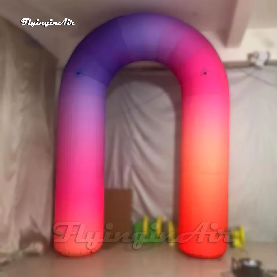 4m Outdoor Illuminated Colorful Inflatable Rainbow Arch Lighting Air ...