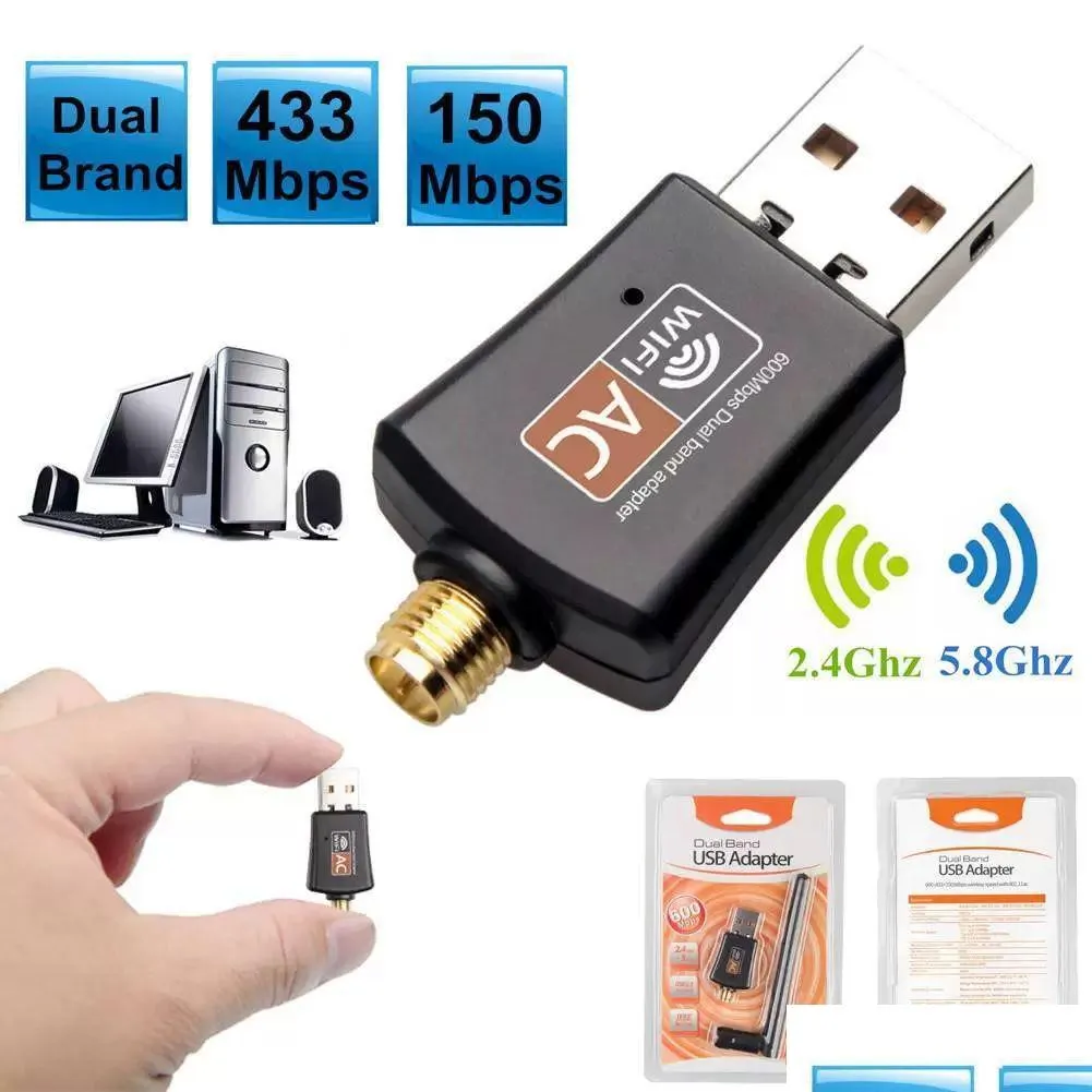 DHgate.com:USB 2.0 WiFi Adapter 600Mbps Dual Band 2.4G/5Ghz 802.11B/N/G ...