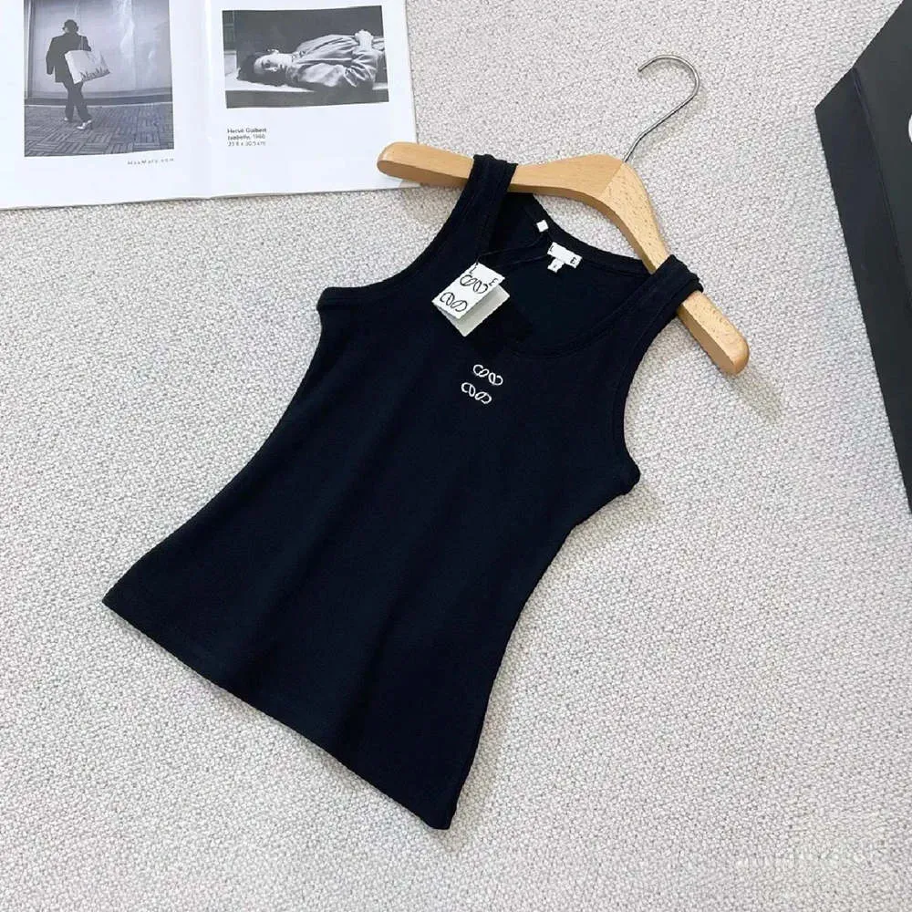 Luxury Designer Embellished Tank Top With Embroidered Knits And ...