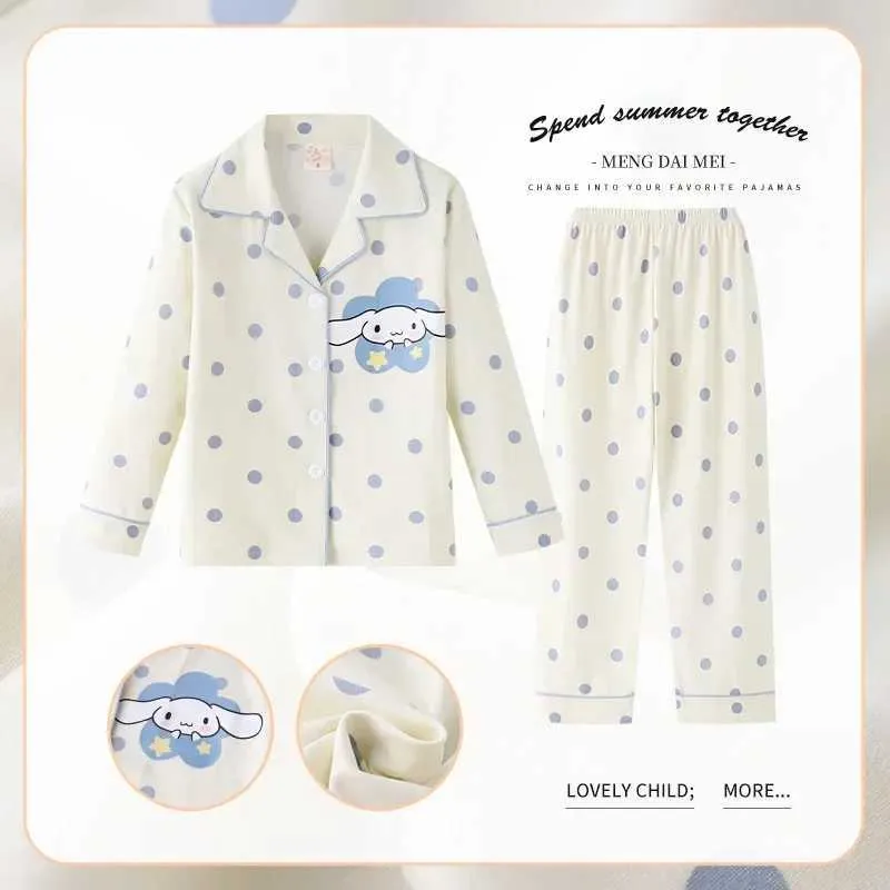 Miniso 2024 Anime Winter Cute Silk Pajama Set For Kids Kawaii Mother ...
