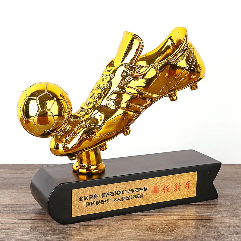 Golden Boot Trophy Replica With Soccer Ball Collectible Figurines ...