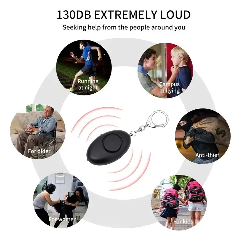 DHgate.com:125dB Siren Personal Security Alarm with LED Light, Keychain ...
