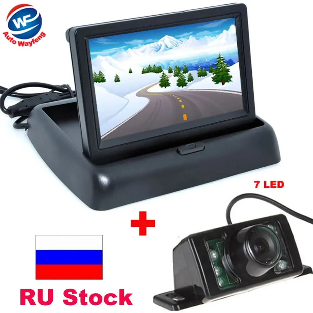 7-LED Night Vision Car CCD Rear View Camera with 4.3-inch Color LCD Car ...