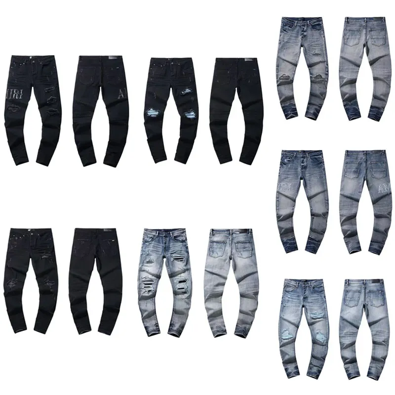 Man Jeans Designer Jean Brand Skinny Slim Fit Luxury Hole Ripped Biker ...
