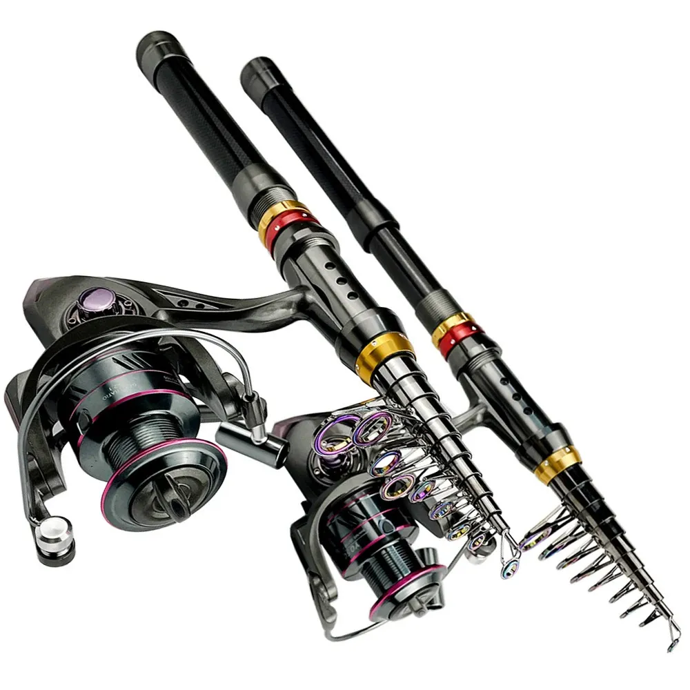 Telescopic Fishing Rod Combo Set 1.8m 2.1m 2.4m 2.7m 3.0m Super Hard ...