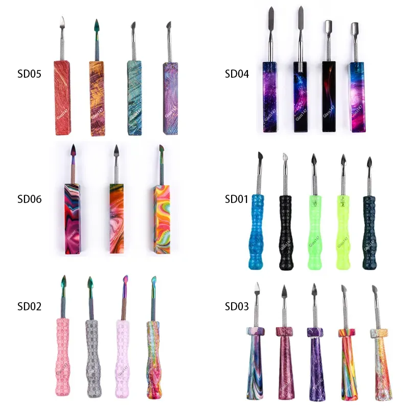 Unique Crystal Resin Stainless Steel Dabber Tool For Quartz Banger ...