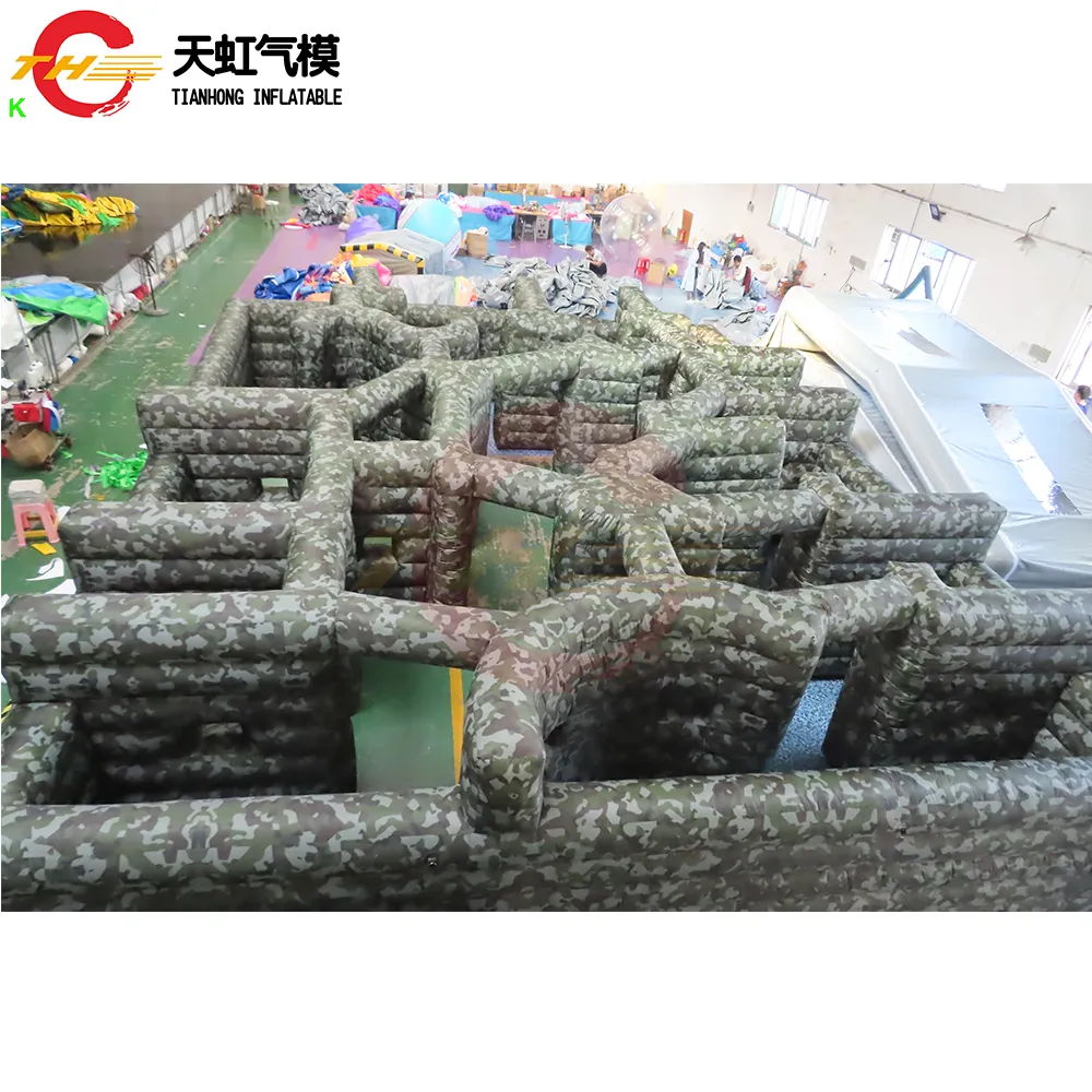 12x10 ft Camouflage Inflatable Maze for Outdoor Tag and Puzzle Maze ...