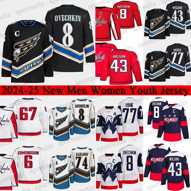 #8 Alex Ovechkin Capital Hockey Jersey Winter Classic Jersey TJ Oshie ...