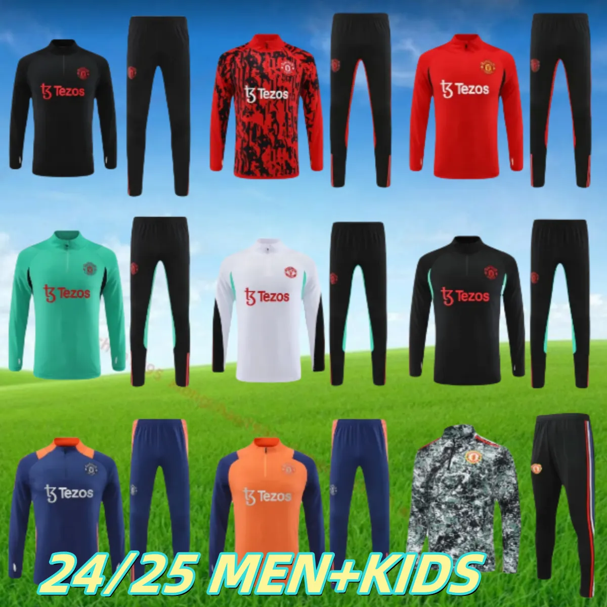 Soccer Tracksuit - Kids & Adult Sizes - Athletic Training Wear Set for ...