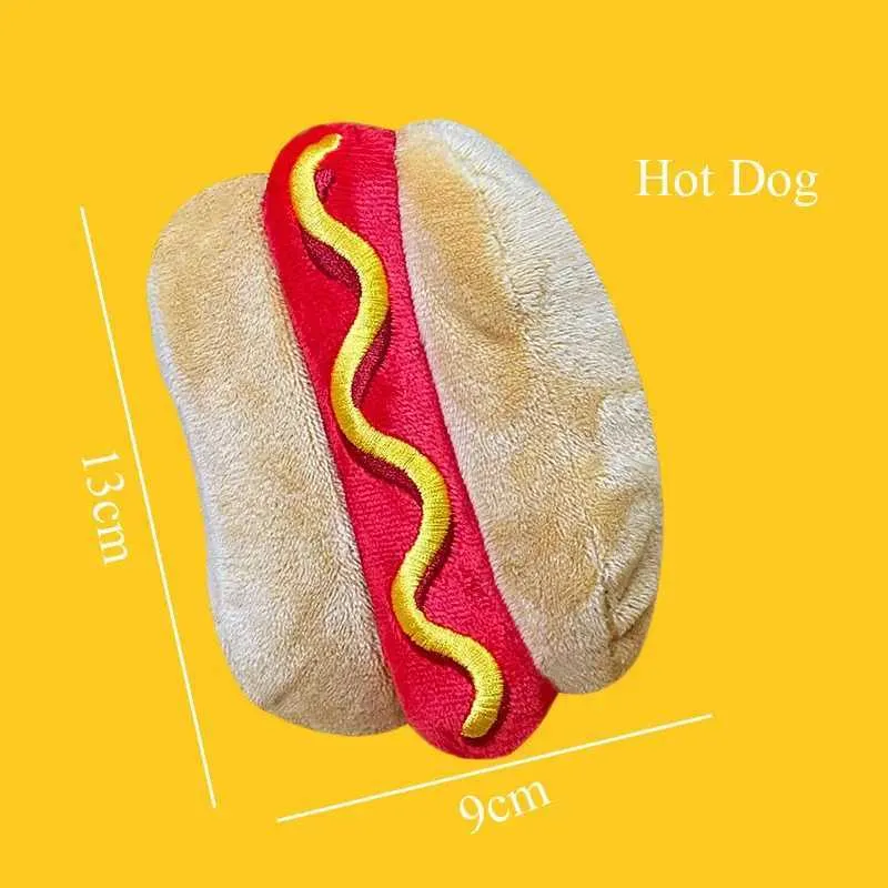 Squeaky Hamburger Dog Toy - Plush Chew Toys for Puppies & Small Dogs ...