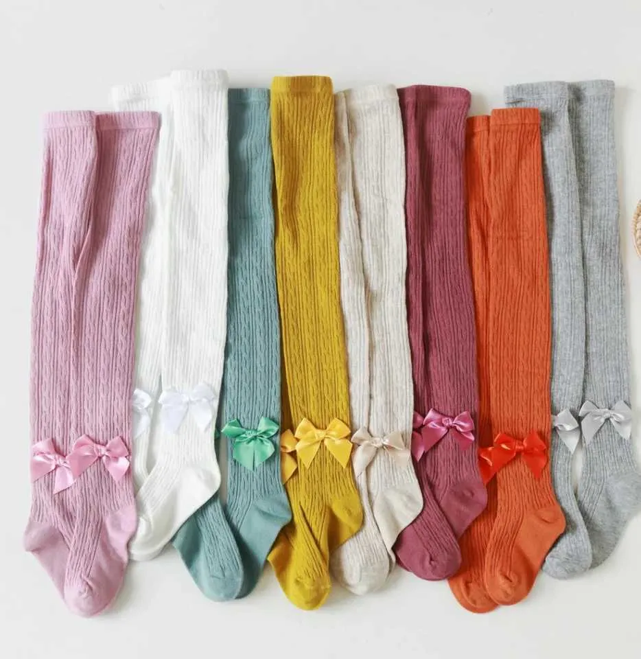 Girls' Knitted Leggings With Bow Tie Soft & Cozy For Fall/Winter 2024 ...