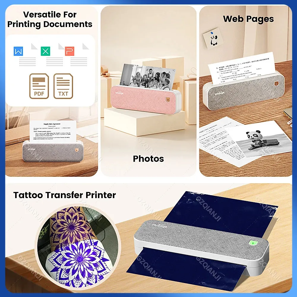 Wholesale Peripage A4 Thermal Mini Printer For Phone Multi Function Tattoo Stencil Transfer ...