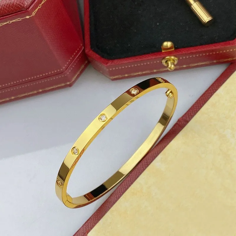 Luxury Designer Titanium Steel Plated Gold Bangle Bracelet For Women ...
