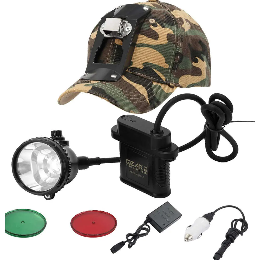 Powerful 80000 LUX LED Coon Hunting Headlamp - Rechargeable 3 LED Cap ...