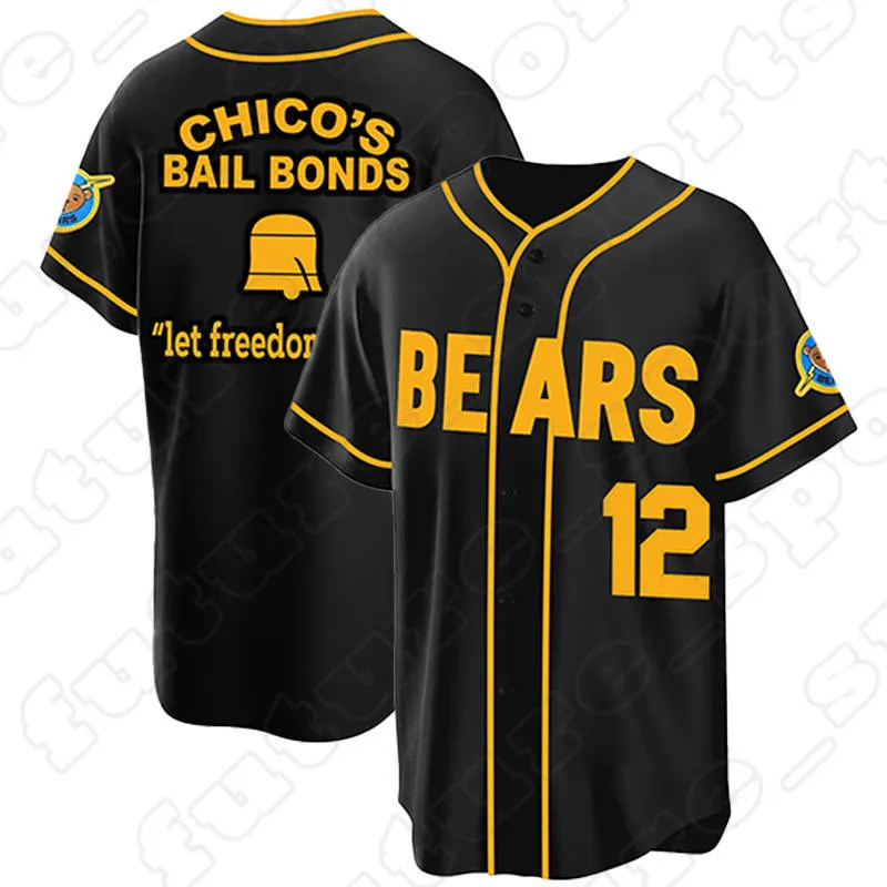 Bad News Bears Baseball Jersey Men's Black Stitched... From Future ...