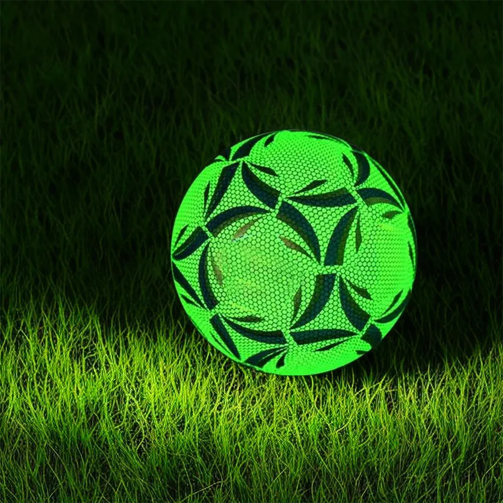 Reflective Football, Outdoor Glow Soccer Ball, Official Size 5, PU ...