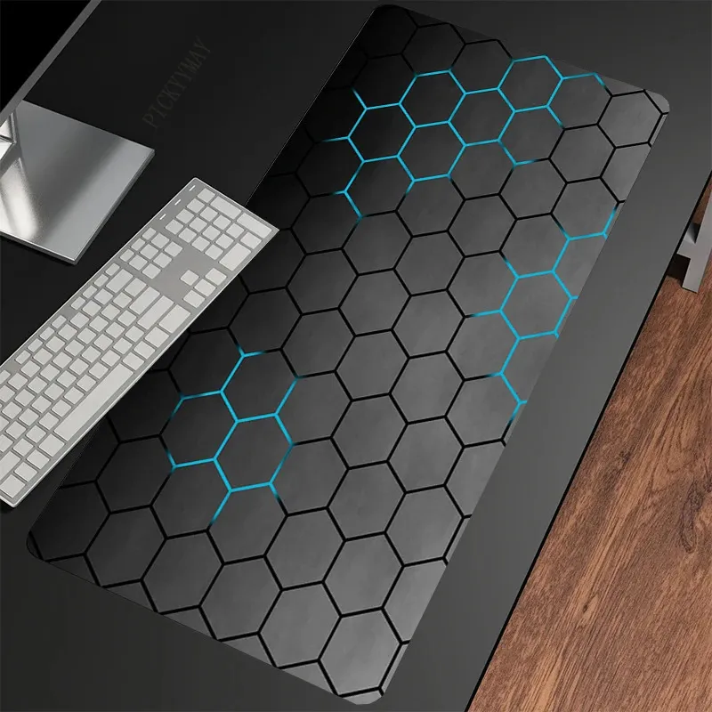 Gaming Mousepad Geometric Large Mouse Mat Big Desk Pad Non-Slip Rubber ...