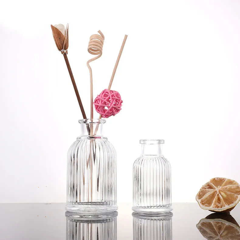 Premium Round Glass Reed Diffuser Bottle Set 40ml-150ml with Stopper ...