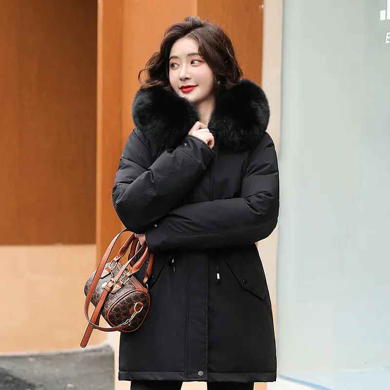 Women's Parka Jacket - Premium Winter Coat with Fur Hood - Warm ...
