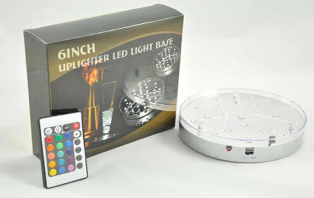 Dish Remote 6 Inch LED Vase Light Base For Wedding Centerpieces Battery ...