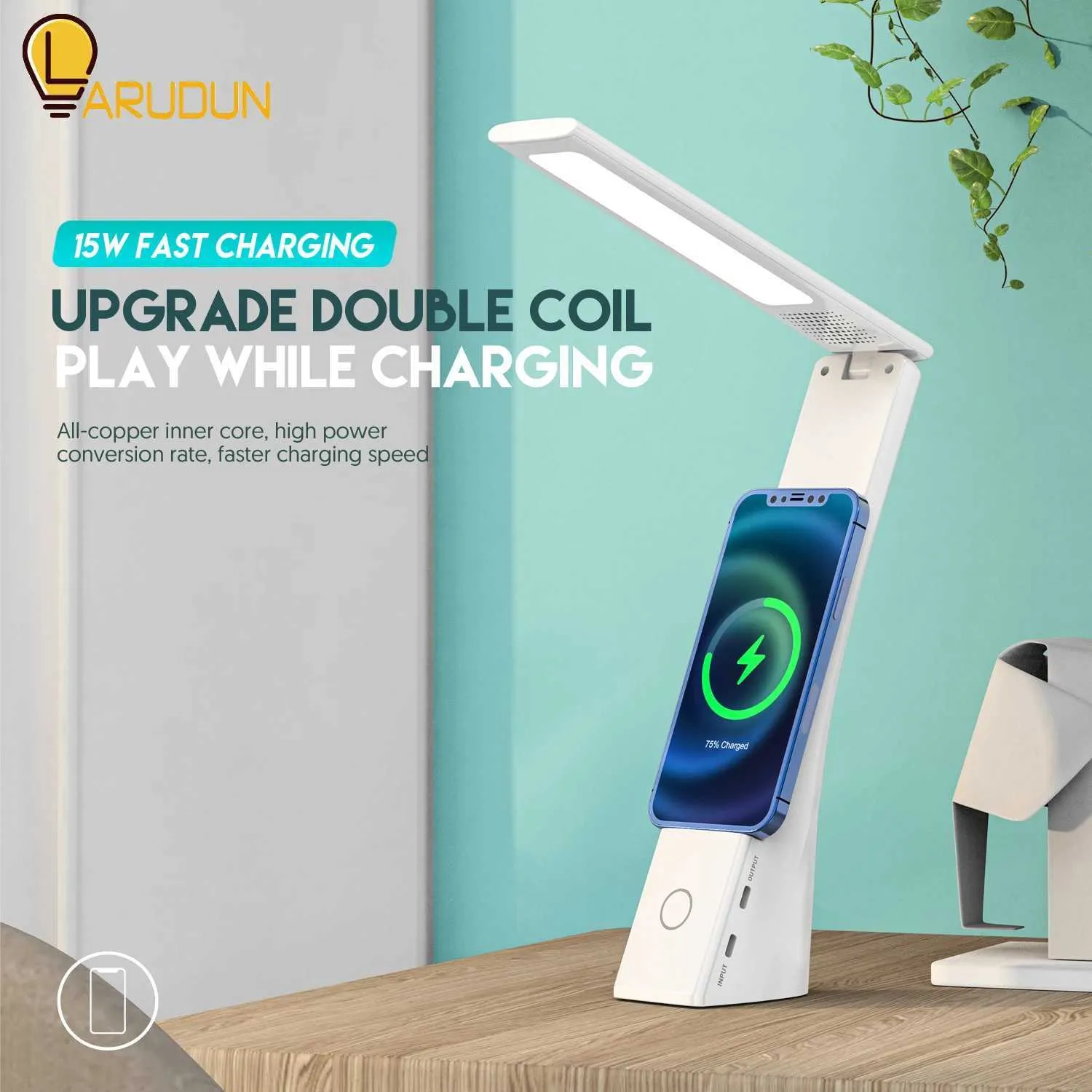 Wireless Charging LED Desk Lamp: Eye Protection Reading Light with USB ...