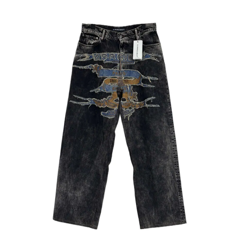 Men's Y/Project 23FW Show Style Patch Embroidered Washed and Damaged ...
