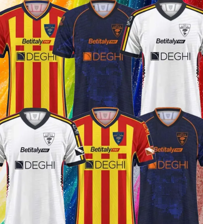 Lecce Soccer Jersey Kit 2024 Inicio, Fuera, Tercero |Krstovic, Perotti ...