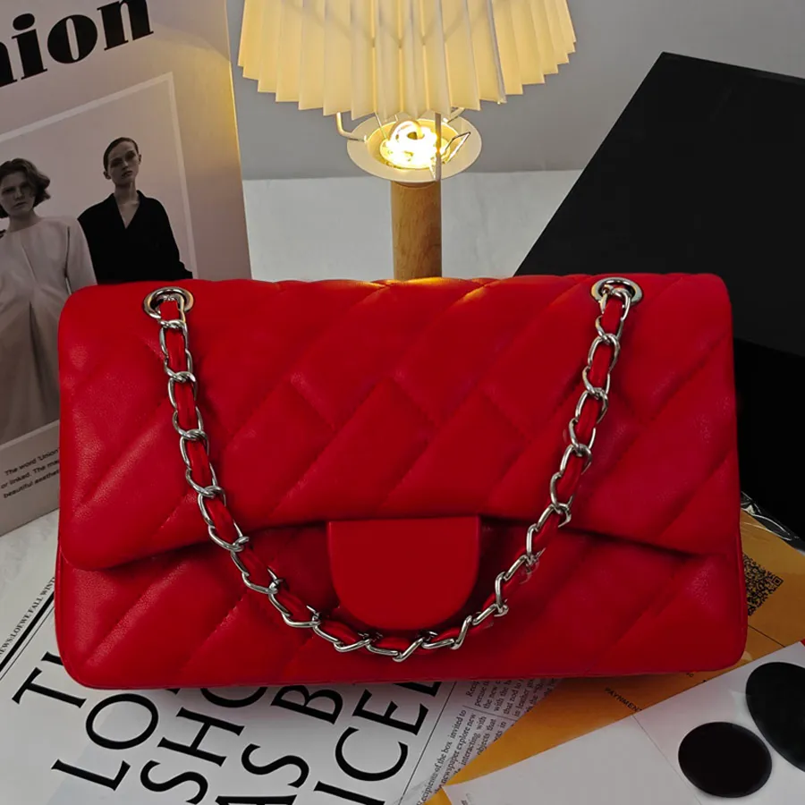 Luxury Designer Quilted Chain Shoulder Bag With Plaid Flap, Caviar ...