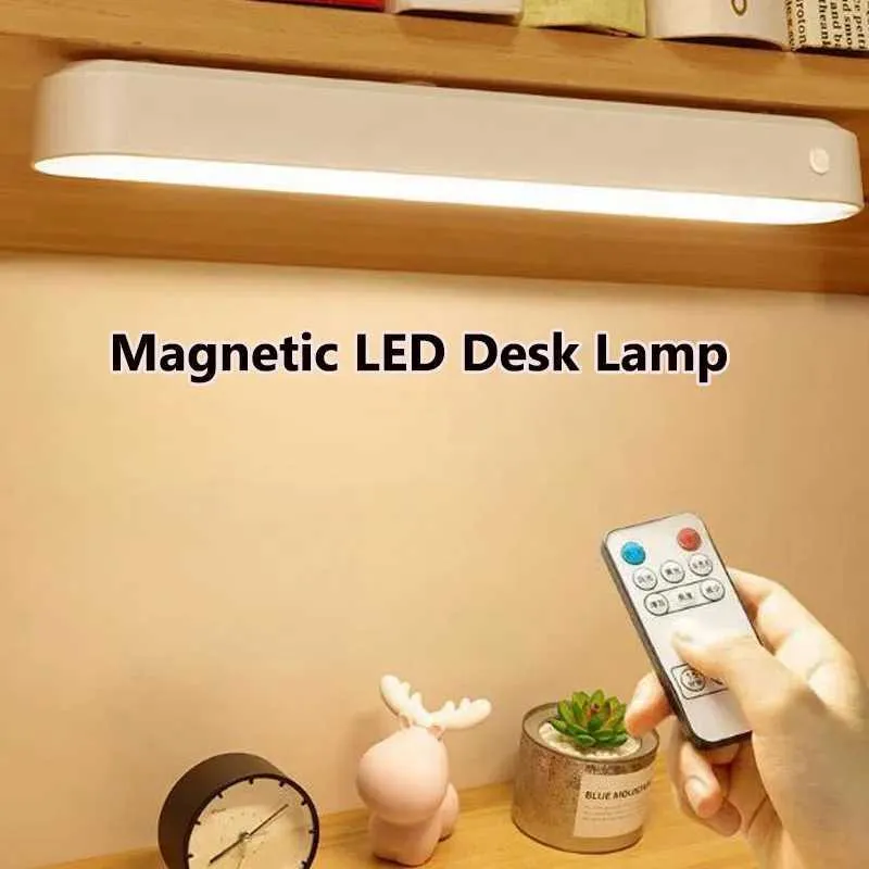 Magnetic LED Desk Lamp with USB Charging & Remote - Adjustable ...