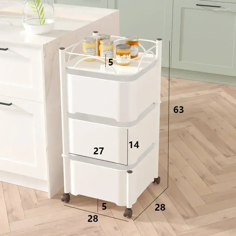 AOLIVIYA Multi Layer Rotating Kitchen Storage Trolley Rack For Snacks ...