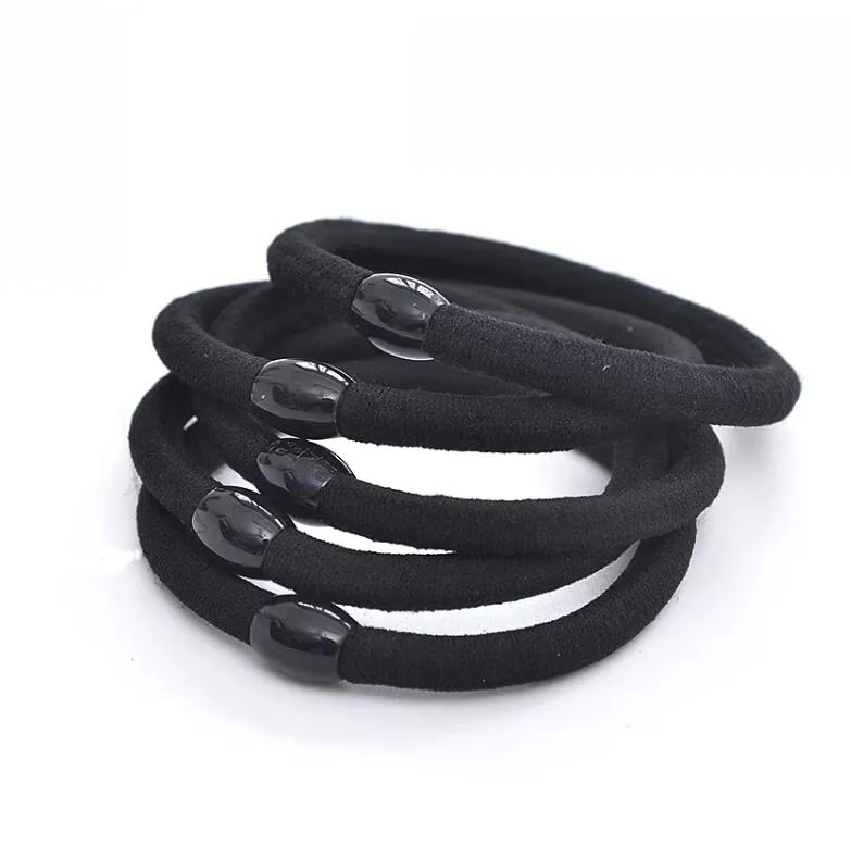 Black Elastic Band For Hair: Nylon Hair Ties, High Elasticity Hair ...