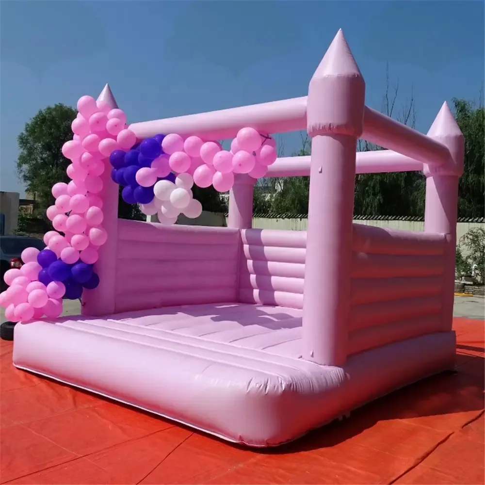 Inflatable Bouncer Castle: Hot Pink Circus Themed White Jumping Bounce ...