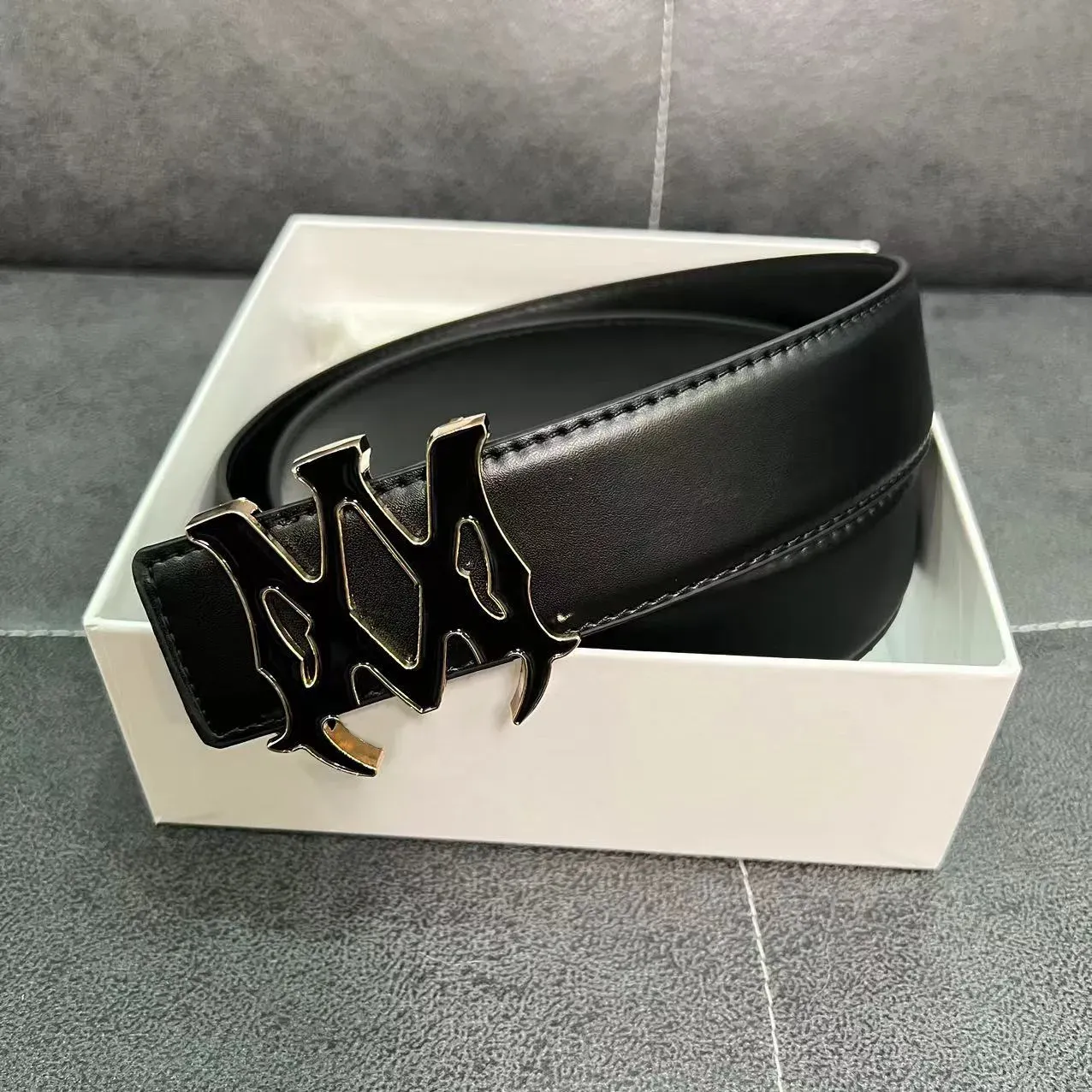 designer belt solid color truck driver mens black luxury ceinture ...