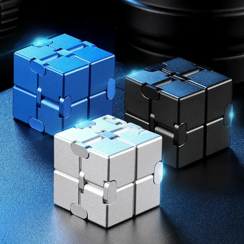 Fidget Toys For Anxiety Infinite Cube: Flip Plastic Metal Finger Cubes ...