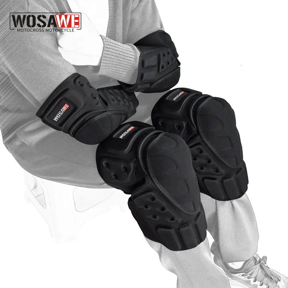 WOSAWE Motocross Motorcycle Knee Pads and Elbow Protector with Knee ...